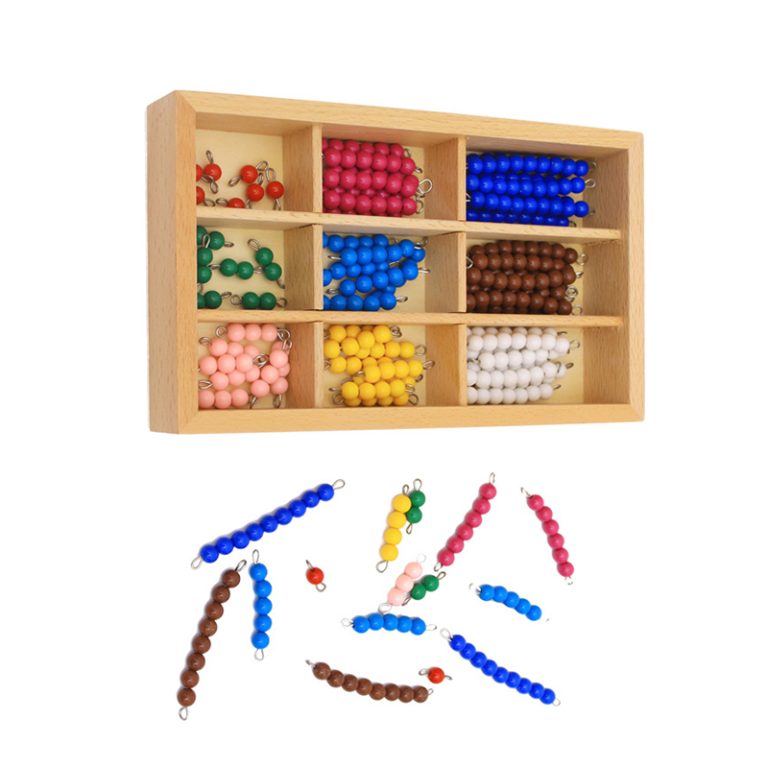 Montessori Wooden Checkerboard Beads - Colorful Educational Math Toy ...