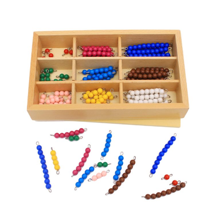 Montessori Wooden Checkerboard Beads - Colorful Educational Math Toy ...