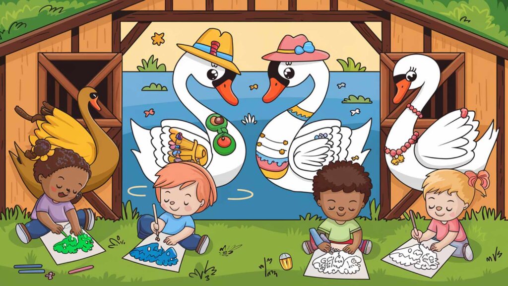 Swan Coloring Pages Free Printable PDFs For Kids 🦢 - Children Coloring ...