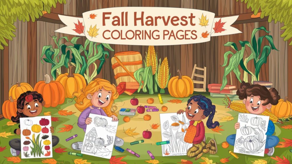 Fall Harvest Coloring Pages 🍁 Harvest-tastic Printable PDFs For Kids ...