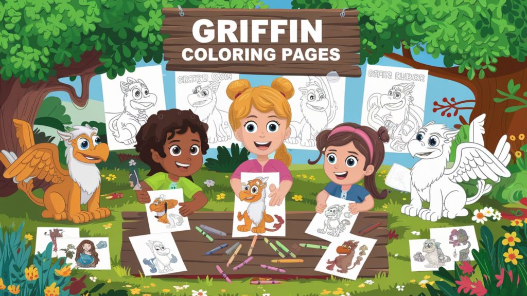 Griffin Coloring Pages- Free Printable PDF's For Kids🦅 - Children ...