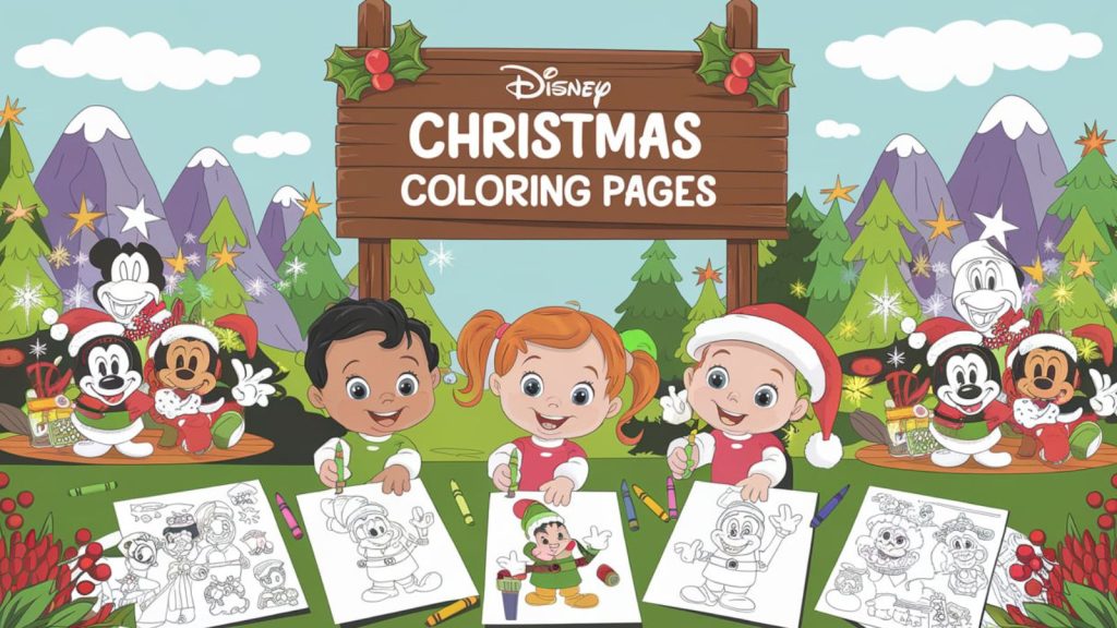 Disney Christmas Coloring Pages- Free PDFs For Children 🎄 👸 - Children ...