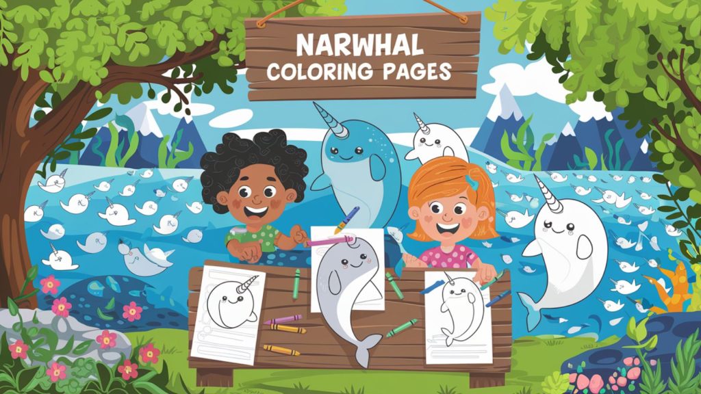 Narwhal Coloring Pages- Free PDFs For Children 🦄🐋 - Children Coloring Pages