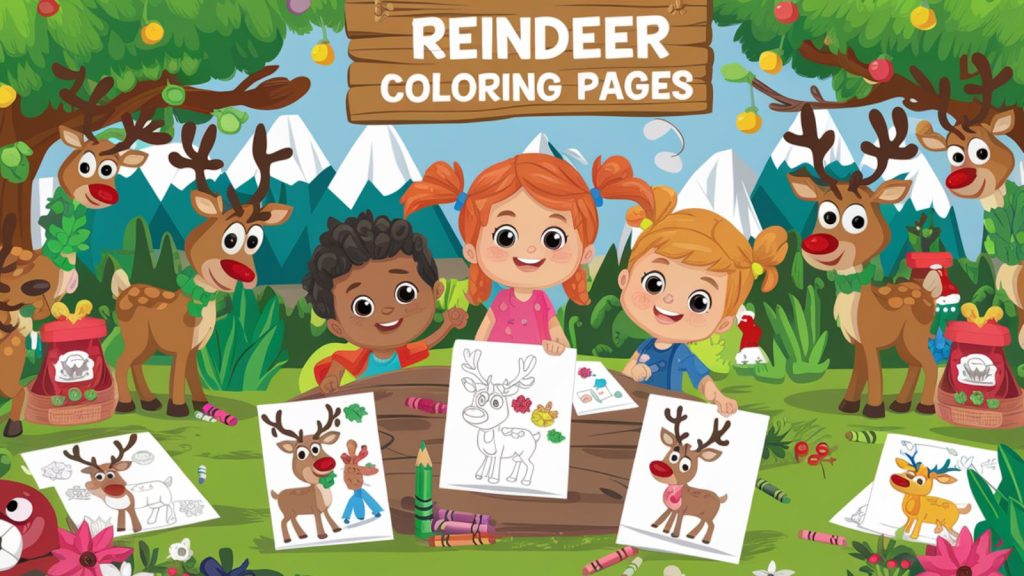 Reindeer Coloring Pages - Free Printable PDFs For Kids 🦌🎄 - Children ...