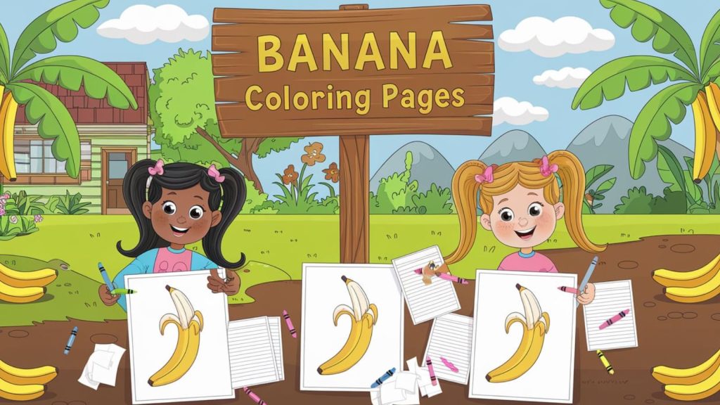 Banana Coloring Pages - Download Free PDF Printables 🍌 - Children ...