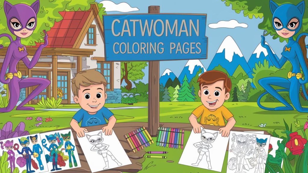 Catwoman Coloring Pages - Free PDF Printables For Kids 🦸‍♀️🐱 - Children ...