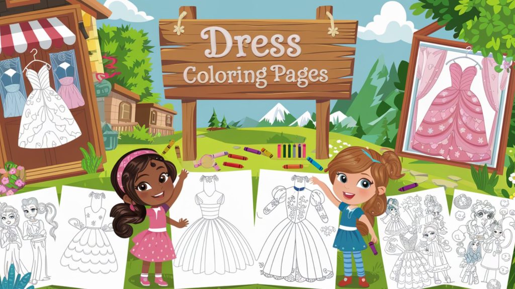 Dress Coloring Pages - Free PDF Printables For Kids 👗🖍️ - Children ...