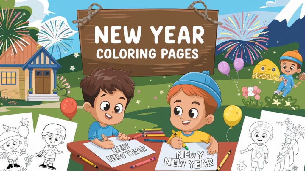 New Year Coloring Pages -Free PDF Printables For Kids 🎇 - Children ...