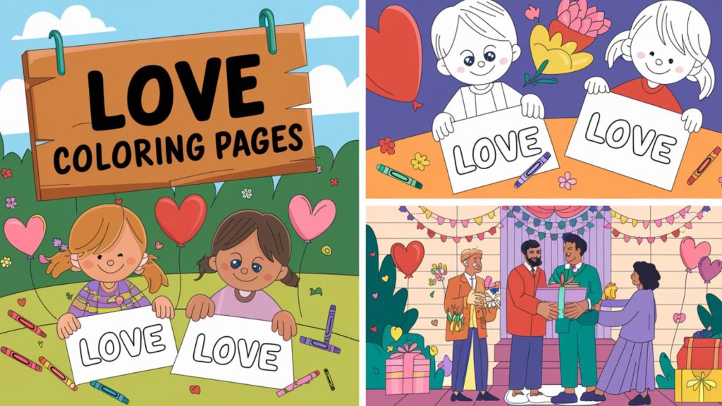 Love Coloring Pages - Free PDF Printables For Kids ️ - Children ...