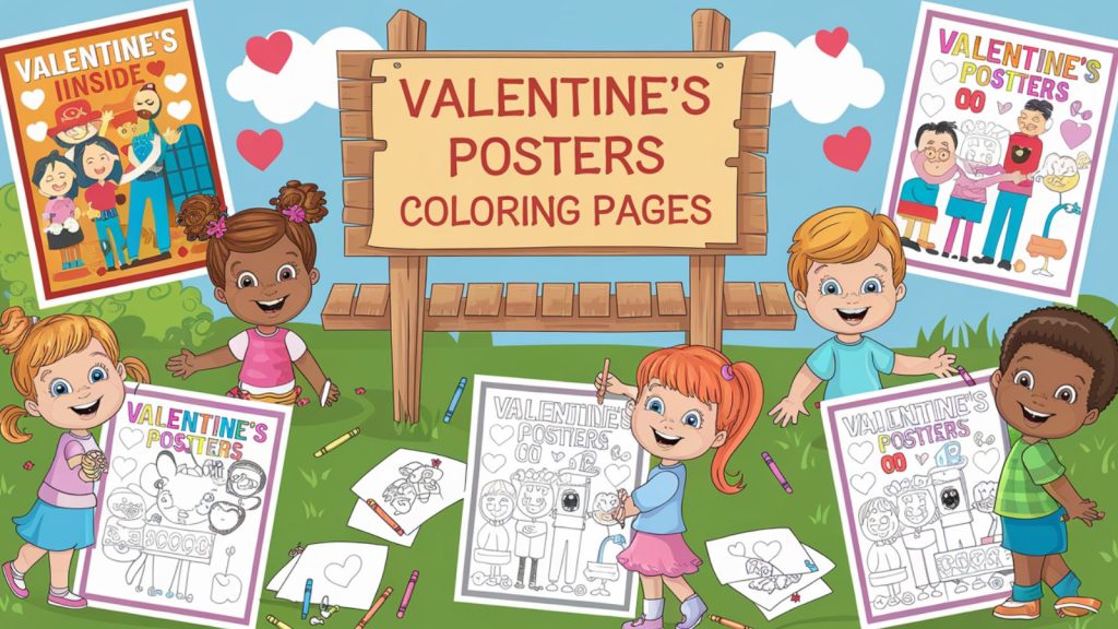 Valentine's Posters Coloring Pages - Free PDF Printables 🎁💑💗 - Children ...