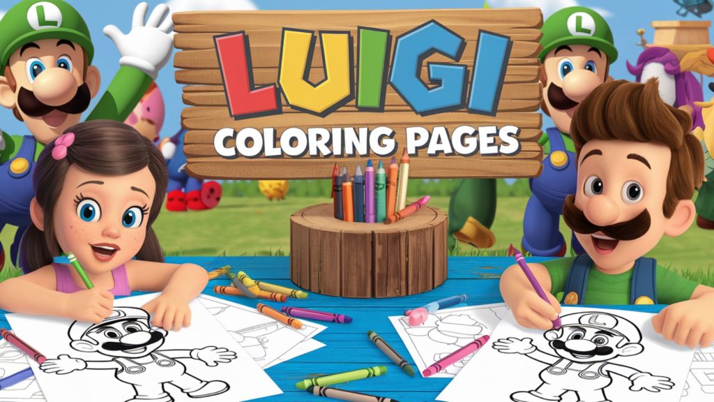 Luigi Coloring Pages - Free PDF Printables 🍄💚🧢👨‍🔧 - Children Coloring Pages