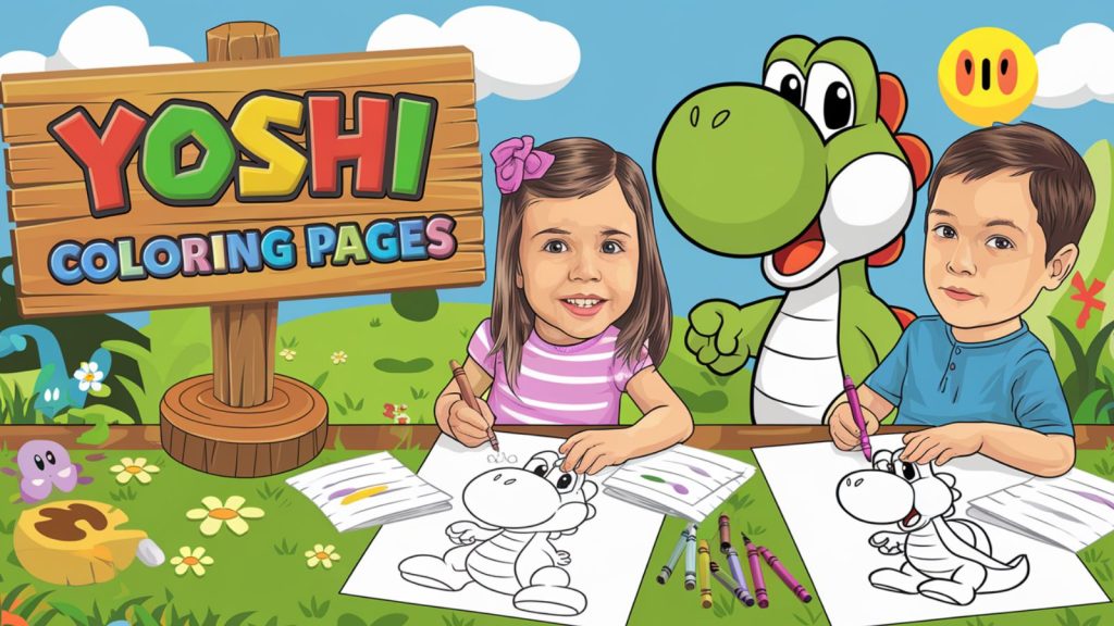 Yoshi Coloring Pages - Free PDF Printables 🦖🍓💚🥚 - Children Coloring Pages
